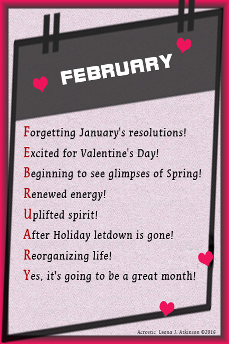 FEBRUARY-Acrostic – Leonas Lines–Poetry Plus